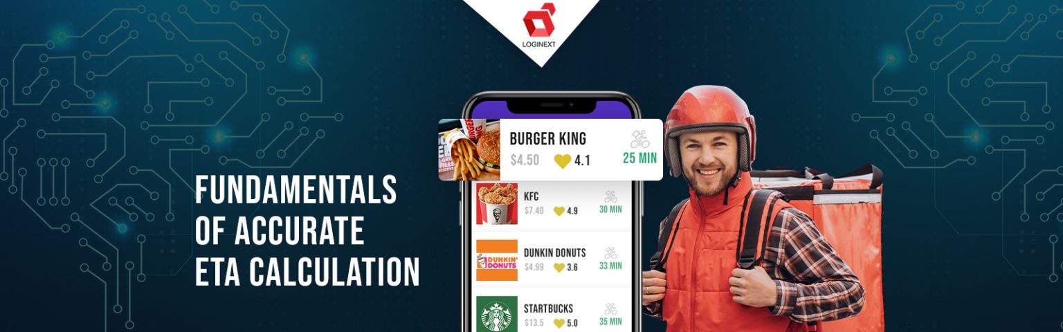 How is ETA for food delivery calculated?