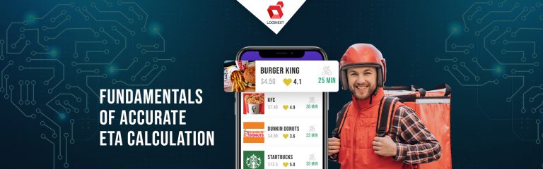 How is ETA for food delivery calculated?